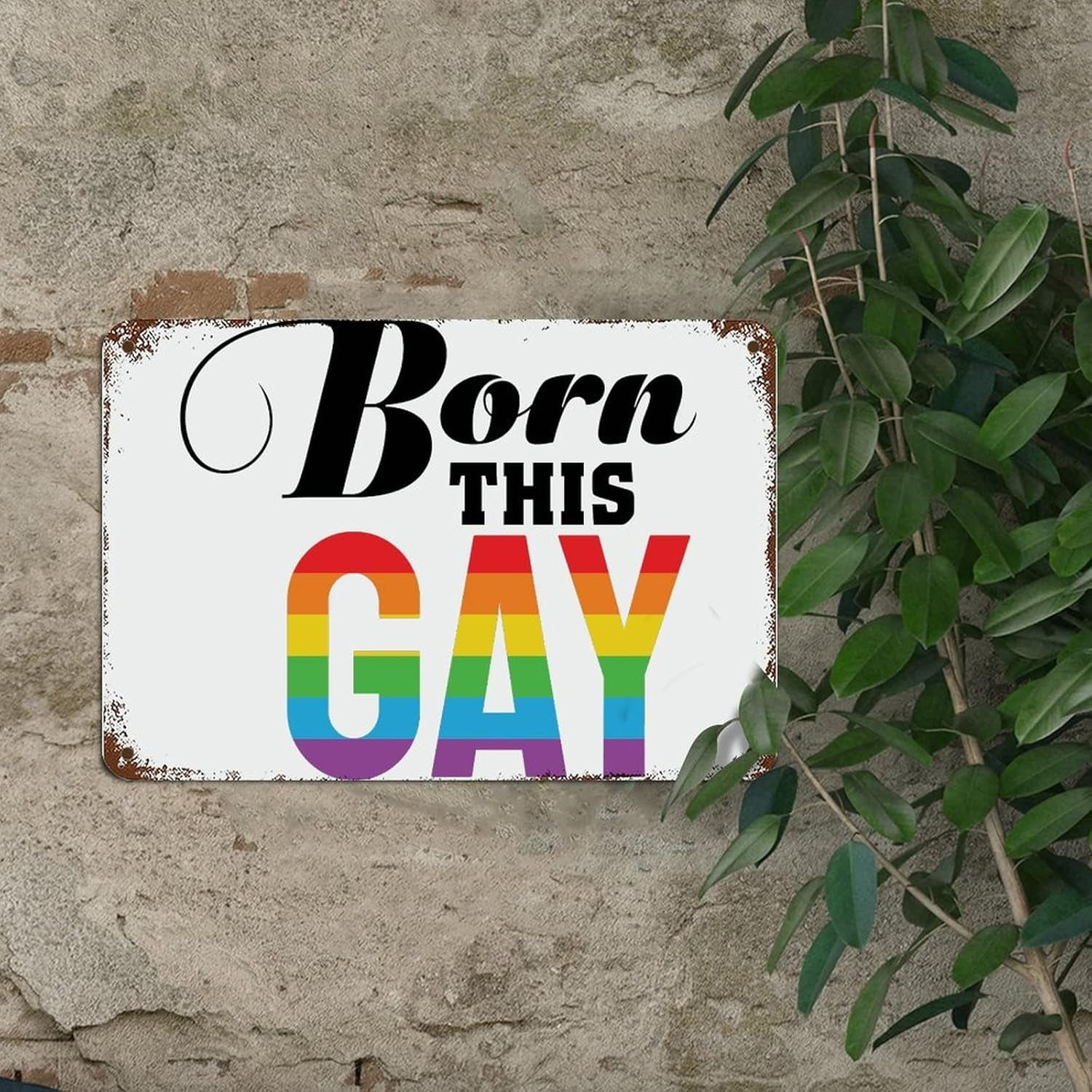 Sign LGBTQ Gay Lesbian Pride Metal Sign Rainbow Metal Tin Sign Vintage ...