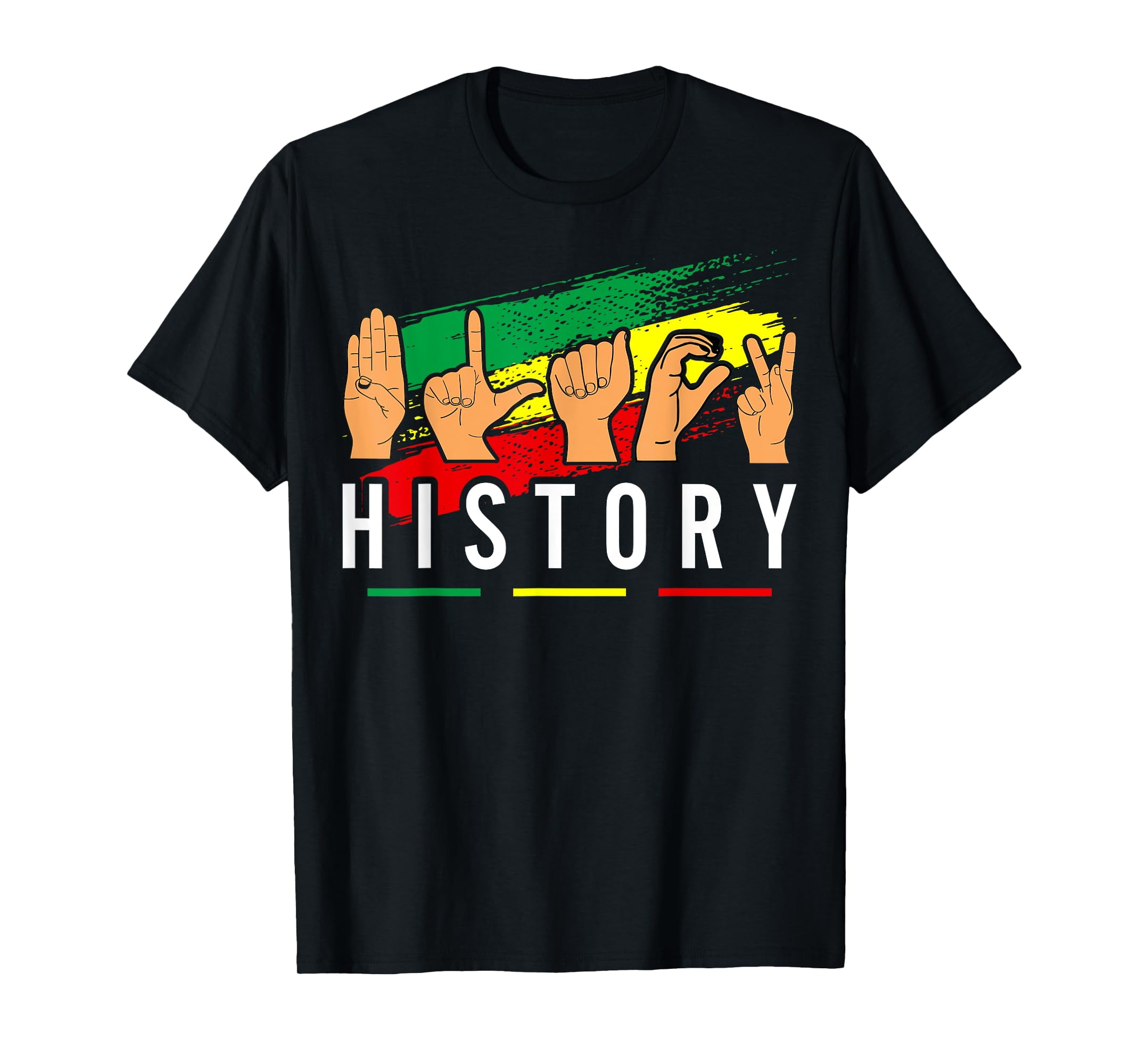 Sign Language ASL Black American African History Month T-Shirt ...