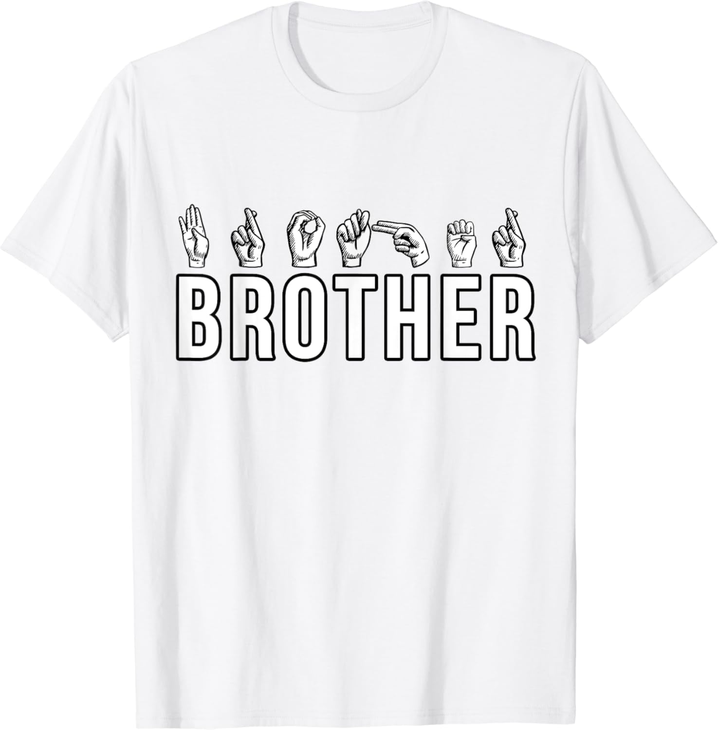 Sign Language ASL Deaf Mute Gesture Brother Sibling T-Shirt - Walmart.com