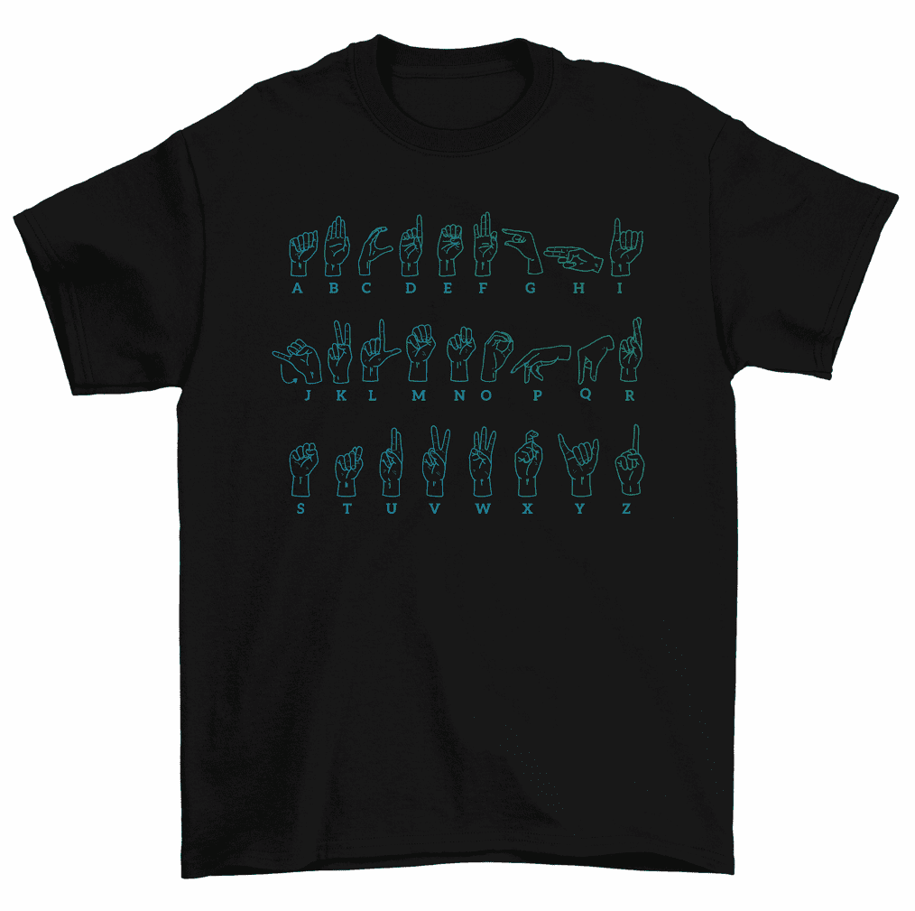 Sign Language Alphabet ASL ABCs T-Shirt Men Women Unisex - Walmart.com