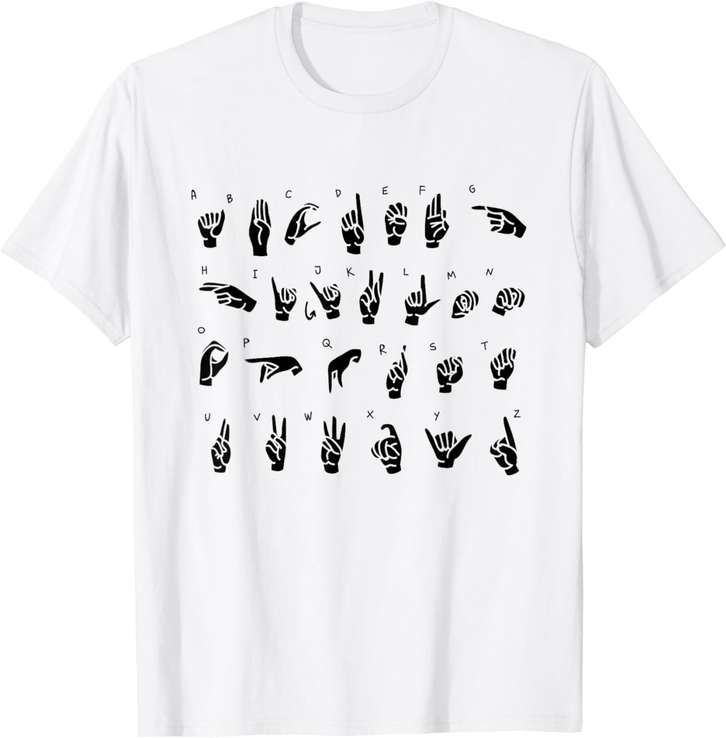 Sign Language Alphabet - ASL Gift Deaf Gift ASL Teacher Gift T-Shirt ...