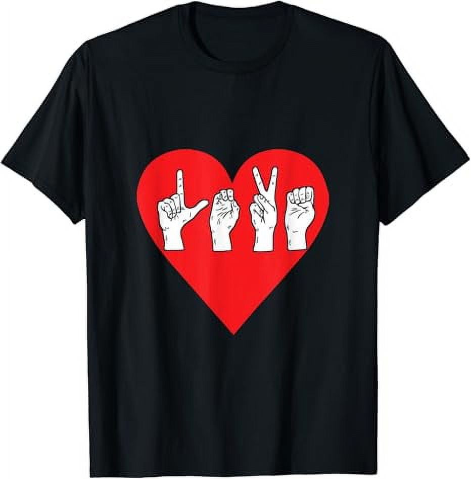 Sign Language Alphabet Valentine's Day Sign Symbols Outfit T-Shirt ...