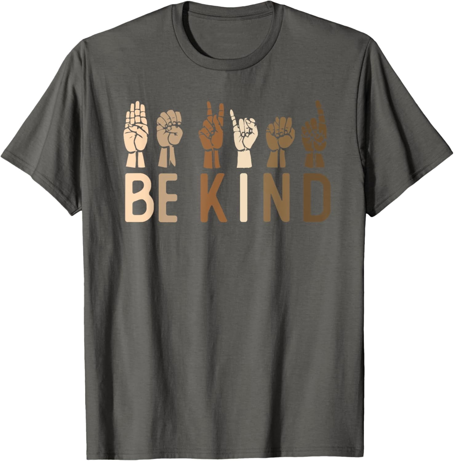 Sign Language Be Kind ASL Kindness Hand Talking Finger Signs T-Shirt100 ...