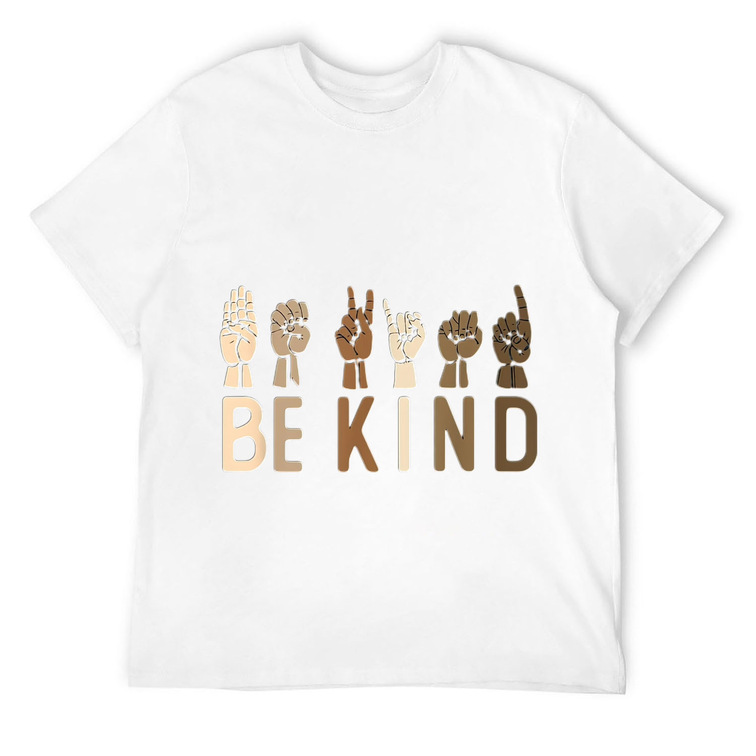 Sign Language Be Kind ASL Kindness Hand Talking Finger Signs T-Shirt ...