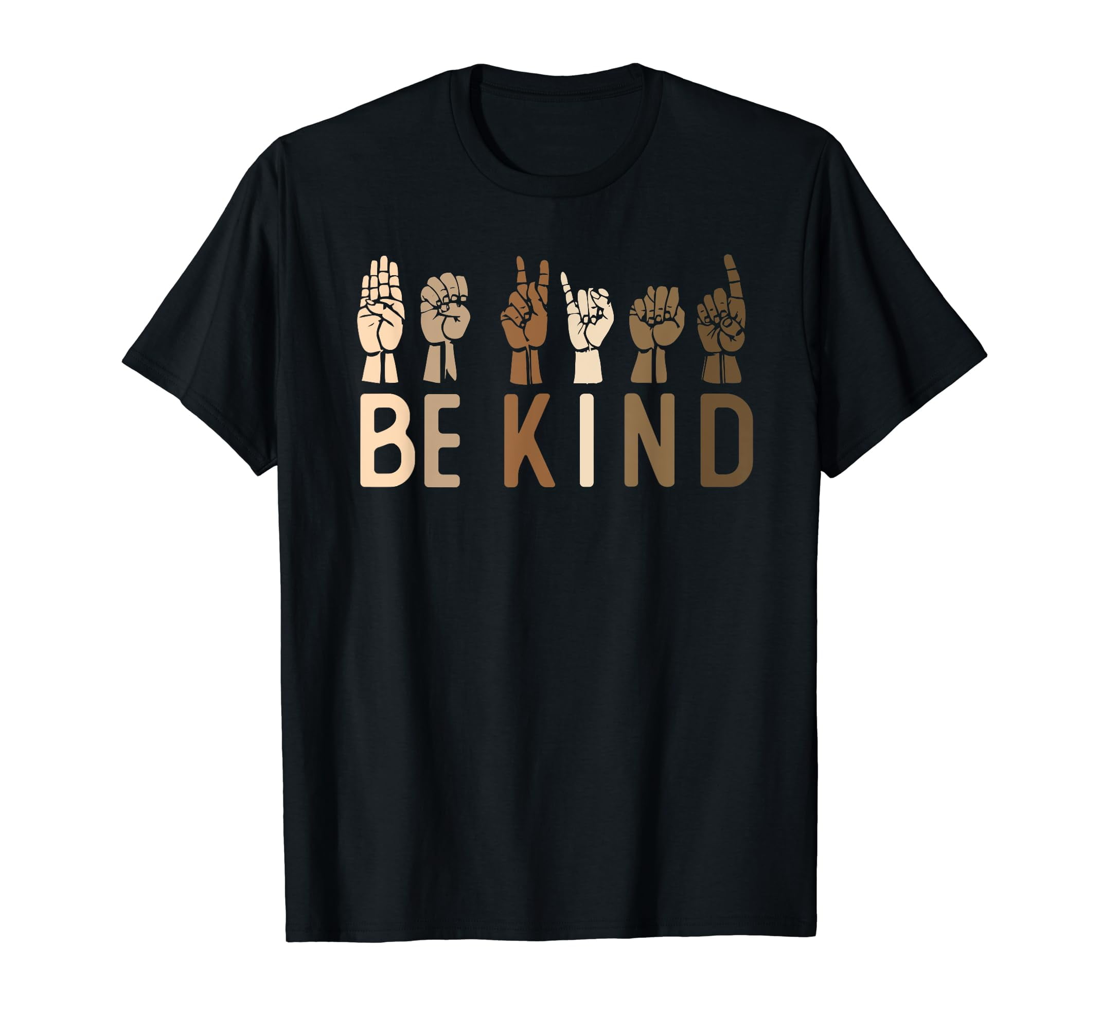Sign Language Be Kind ASL Kindness Hand Talking Finger Signs T-Shirt ...