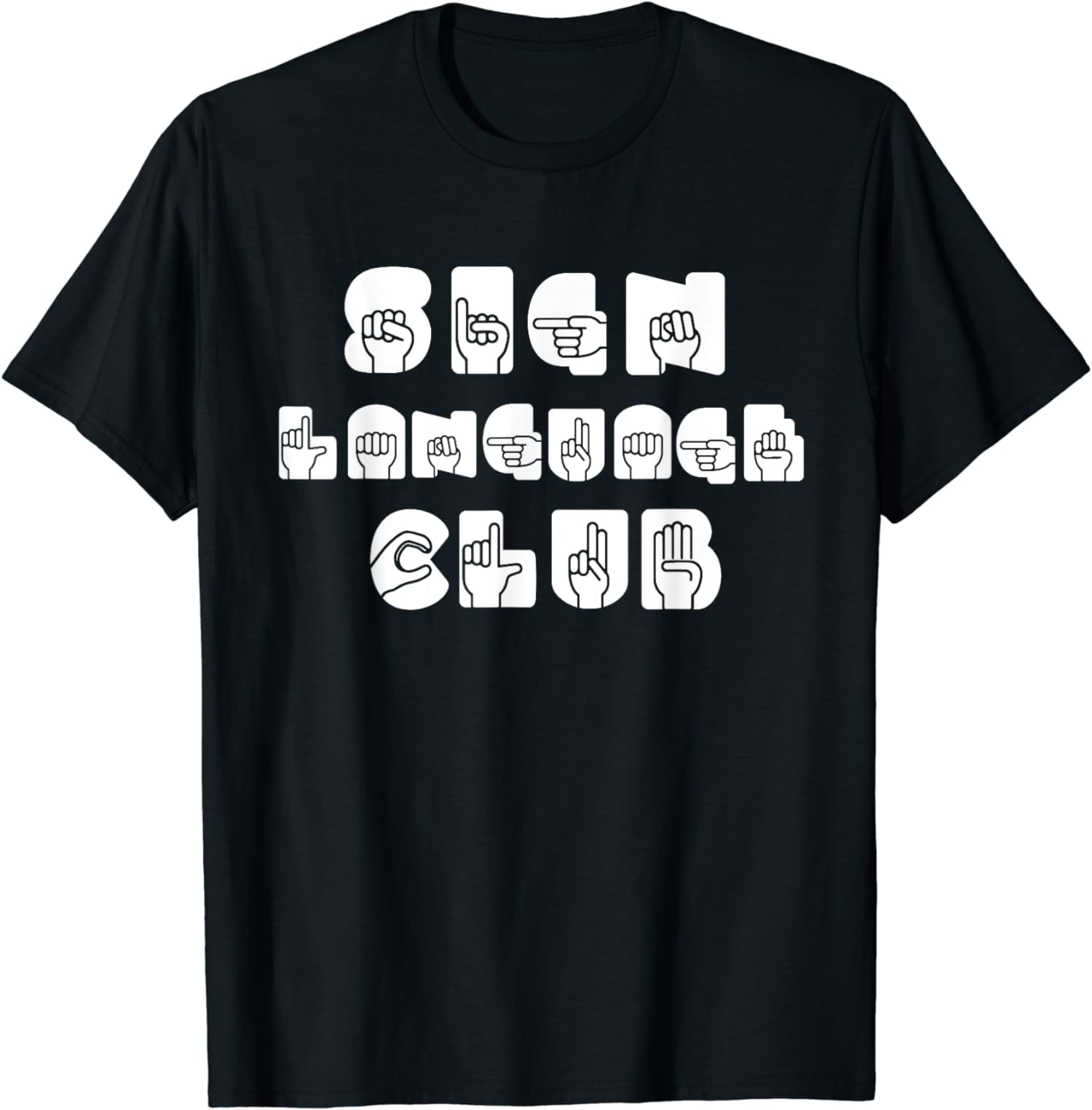 Sign Language Club ASL American Sign Language T-Shirt - Walmart.com