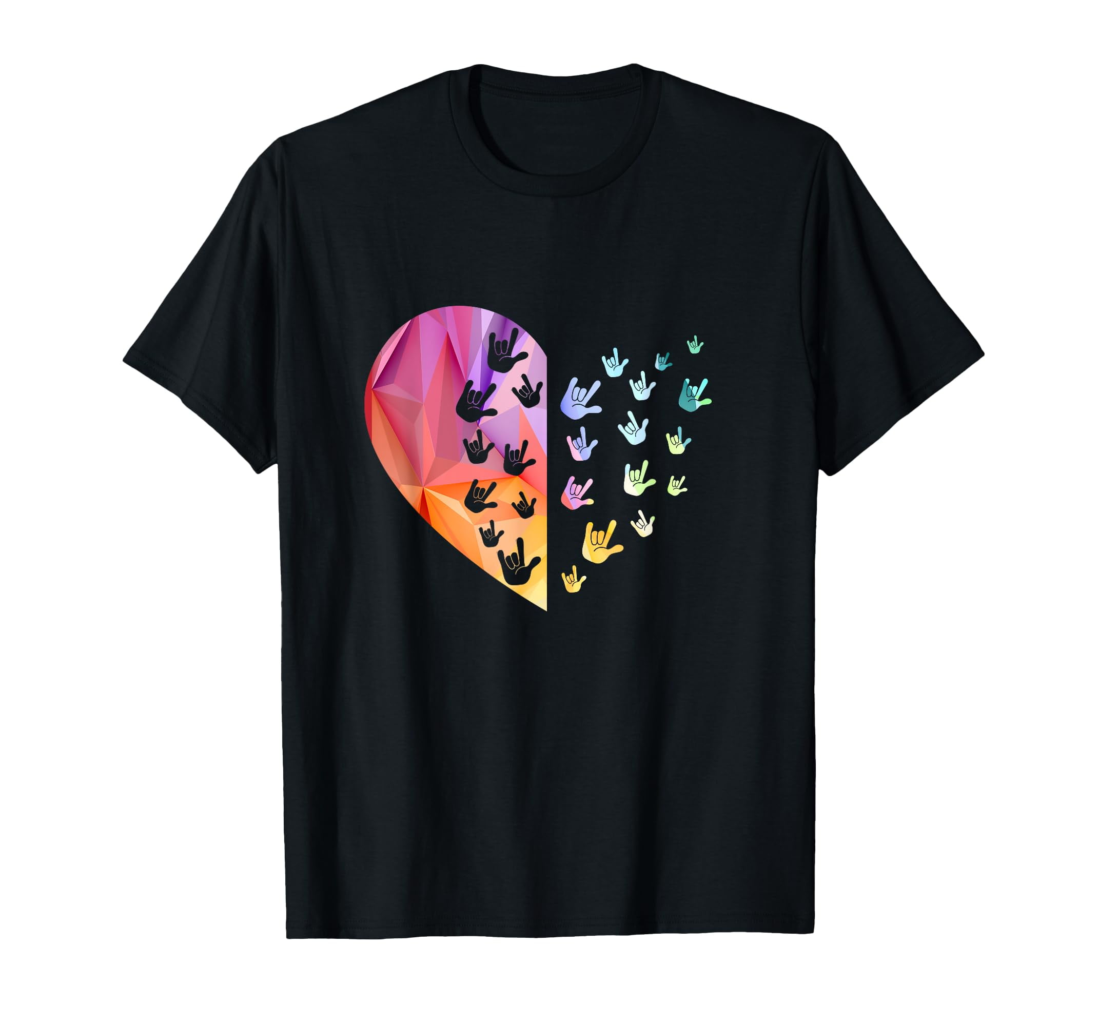 Sign Language Heart - ASL Gift Deaf Gift ASL Teacher Gift T-Shirt ...