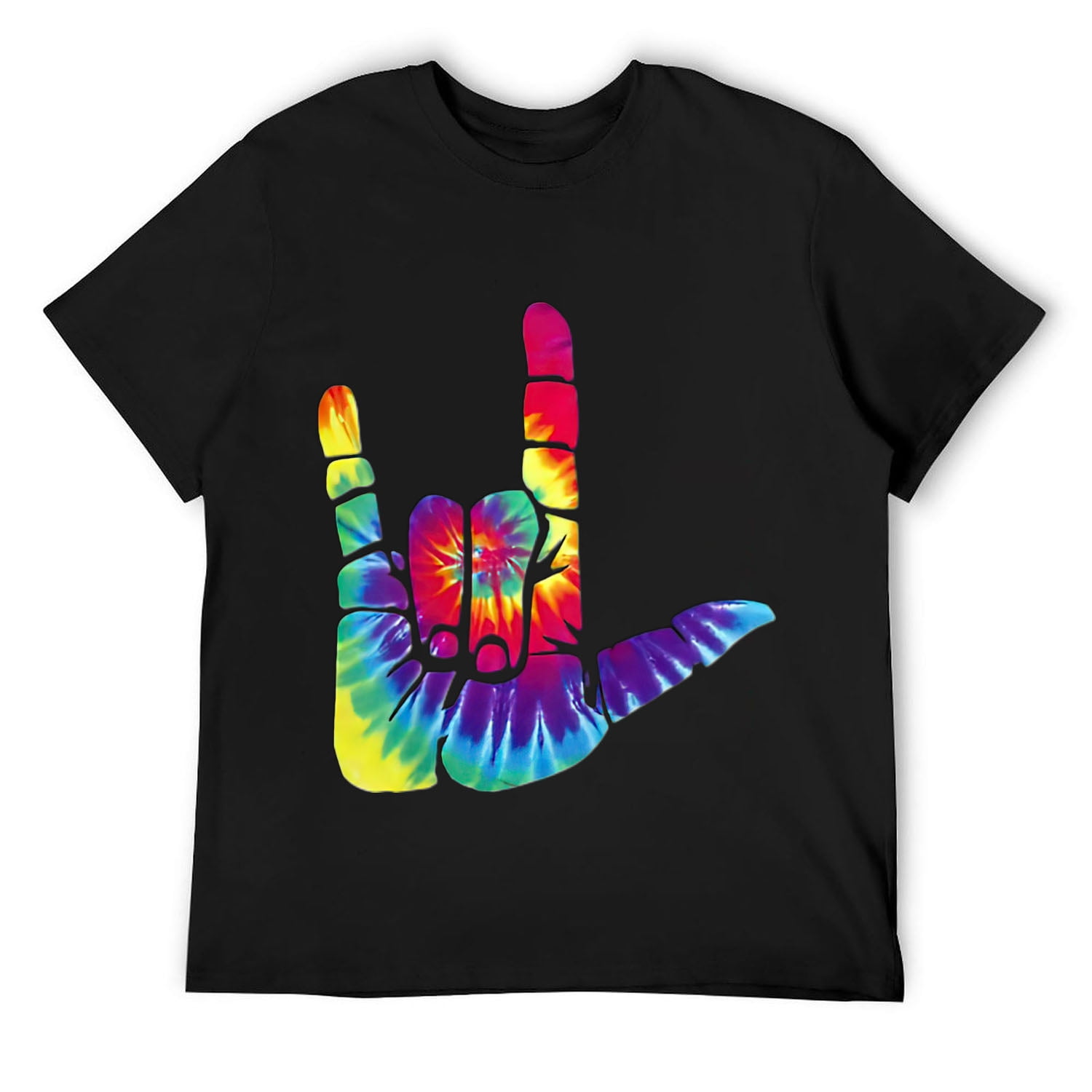 Sign Language I Love You Sign - ASL Retro Tie Dye - Walmart.com