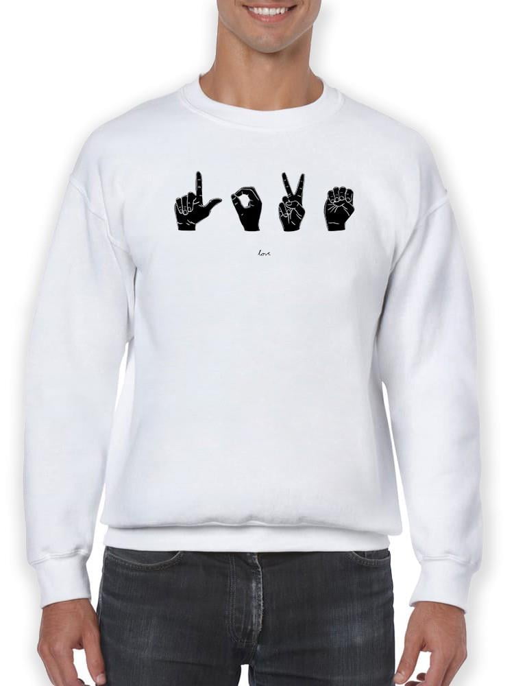 Sign Language Iv Sweatshirt Men -Emma Scarvey Designs, Male Medium ...
