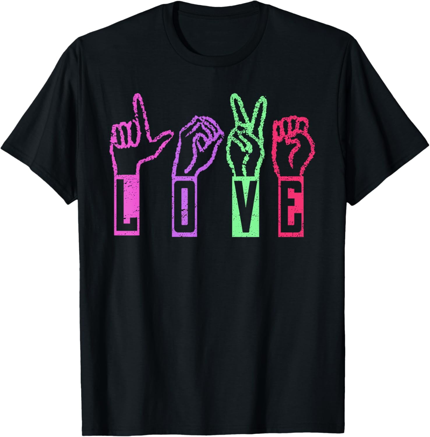 Sign Language Love Hands - ASL Anti-Bullying Tee T-Shirt - Walmart.com
