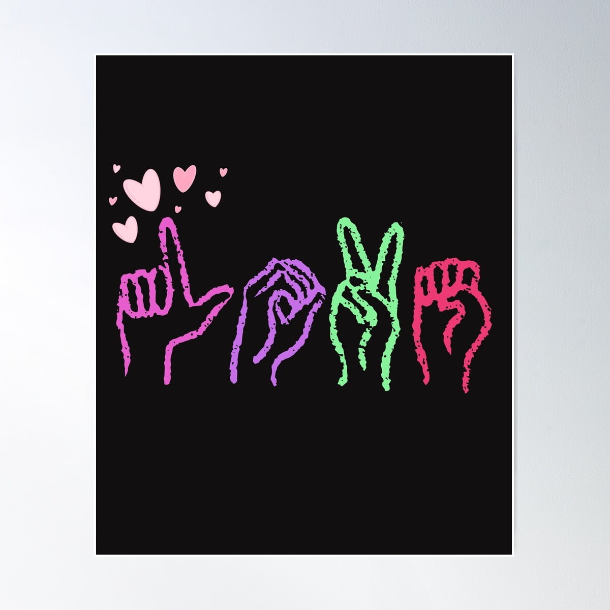 Sign Language "Love" Poster Wall Art, Modern Wall Decor For Living Room ...