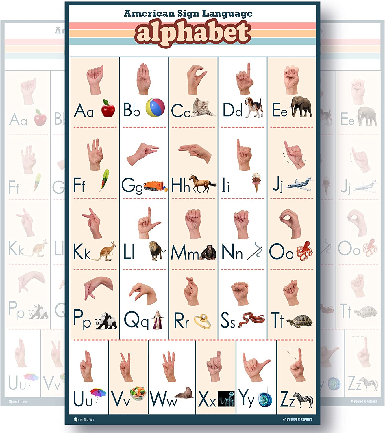 Sign Language kids abc SUPER EXTRA LARGE LAMINATED poster with pictures ...