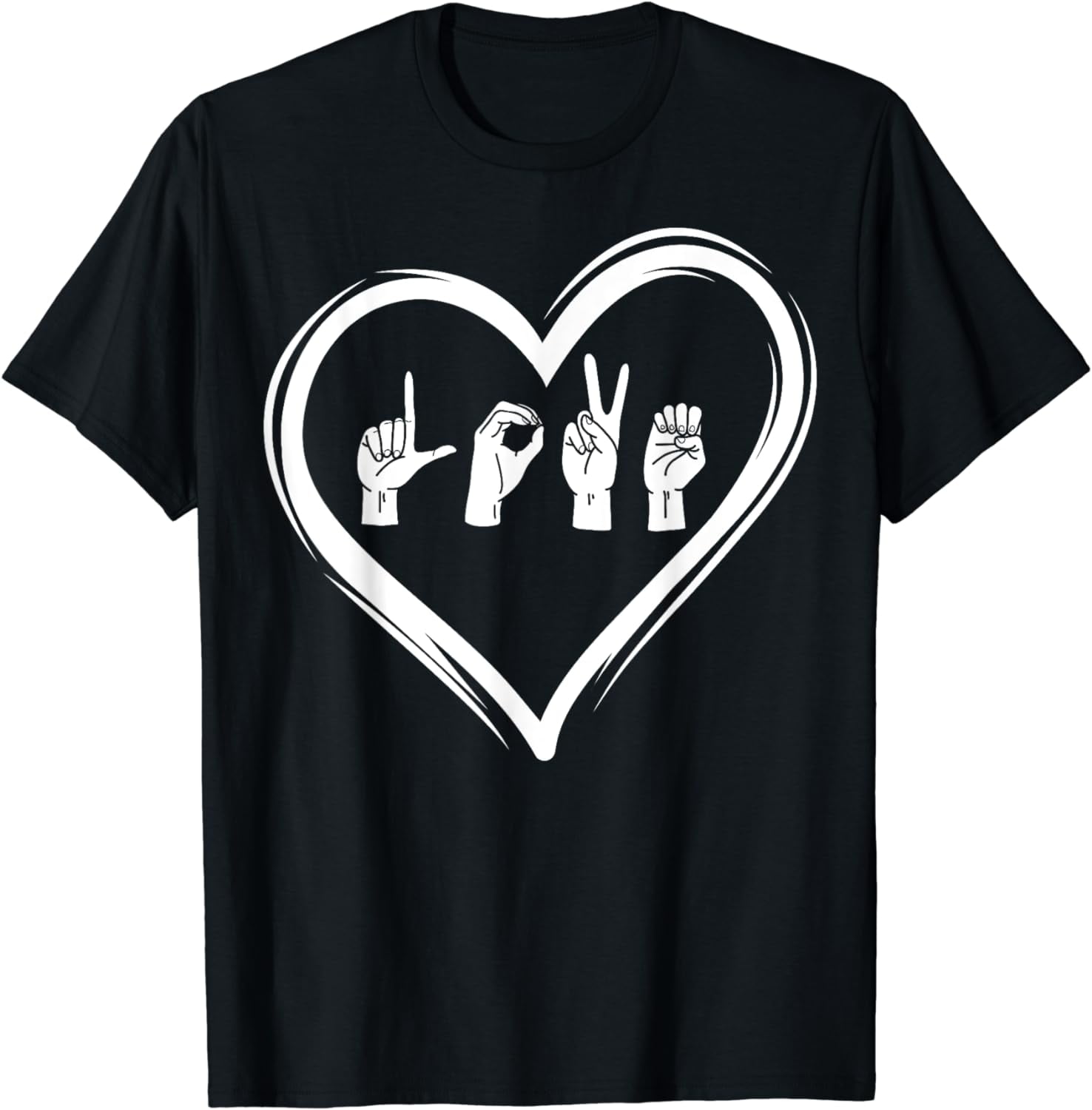 Sign Languages Teacher Heart Hand Sign Interpreter Linguist T-Shirt ...