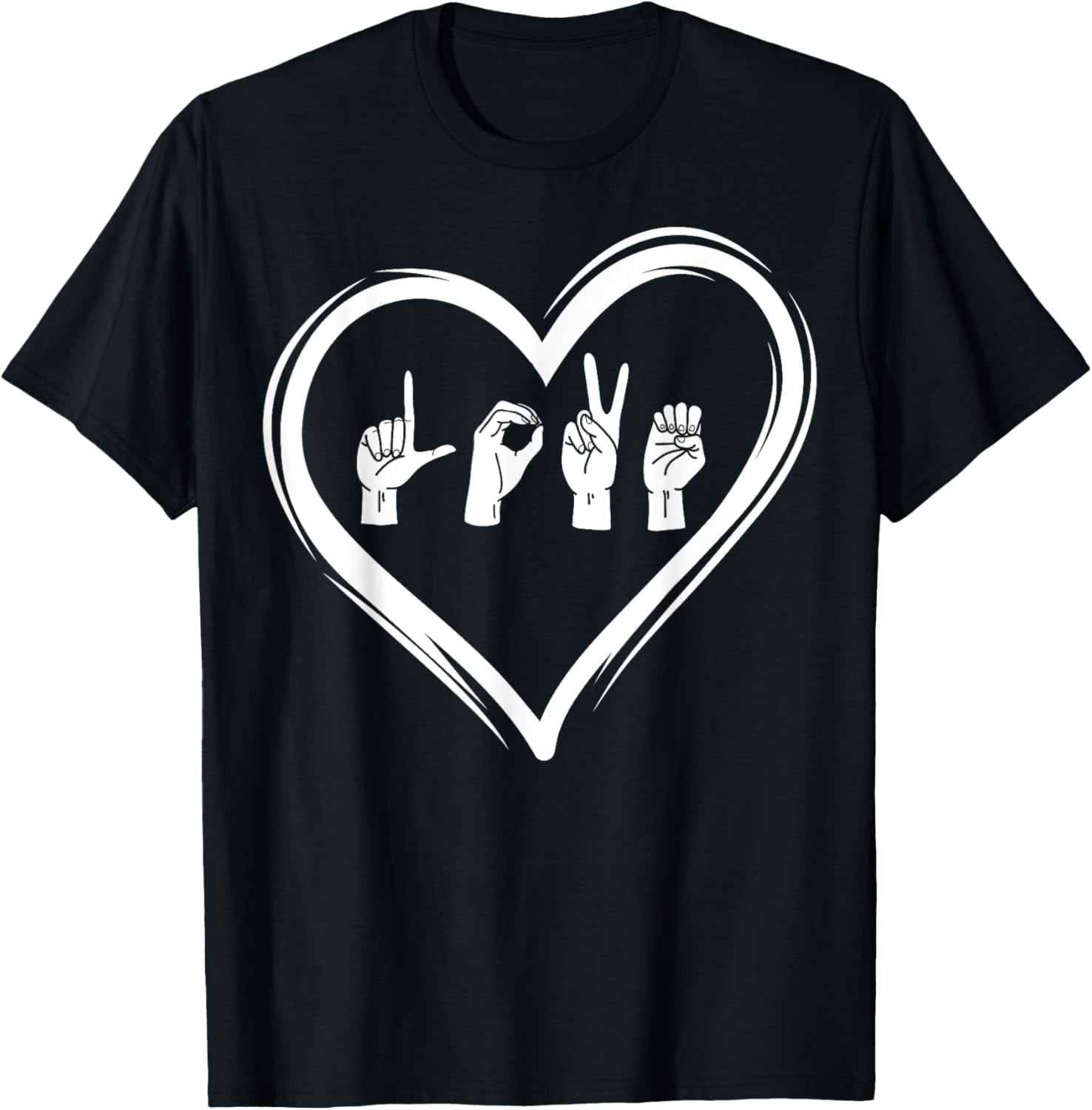 Sign Languages Teacher Heart Hand Sign Interpreter Linguist T-Shirt ...