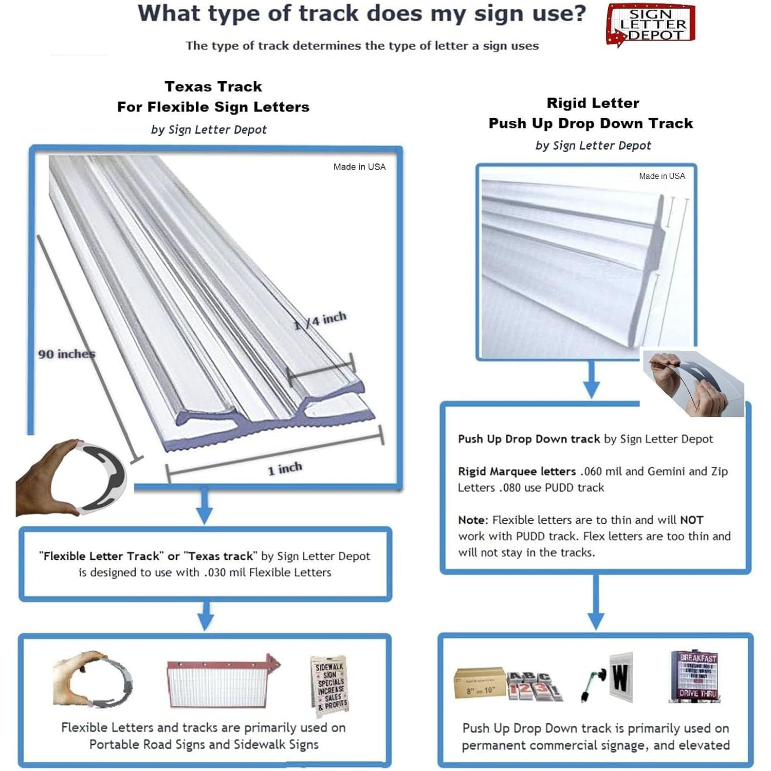Sign Letter Track for Flexible Letters and Portable Road Signs, Marquee ...