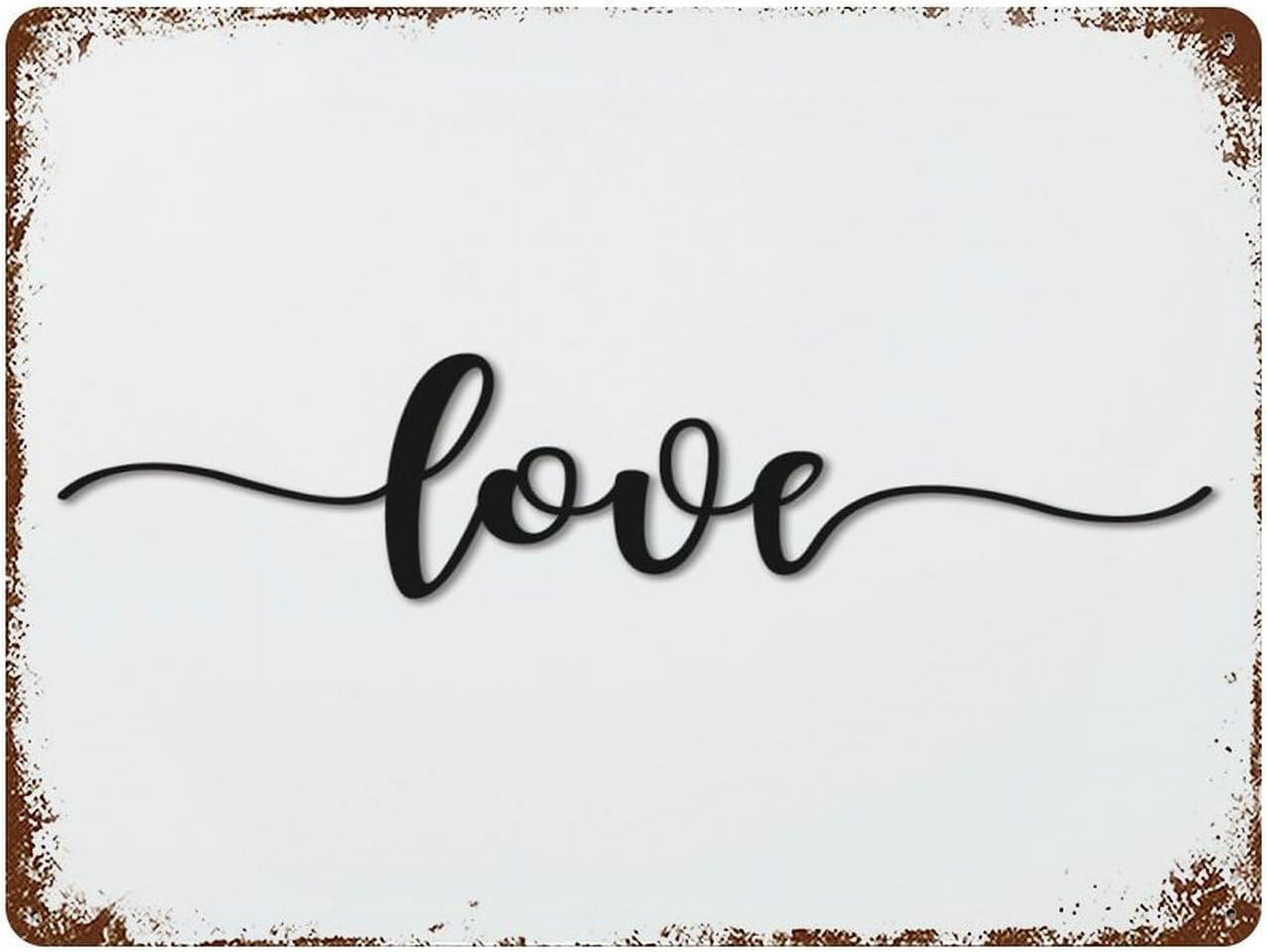 Sign Love Gifts Posters Cursive Word Art Black Letters Farmhouse Metal ...