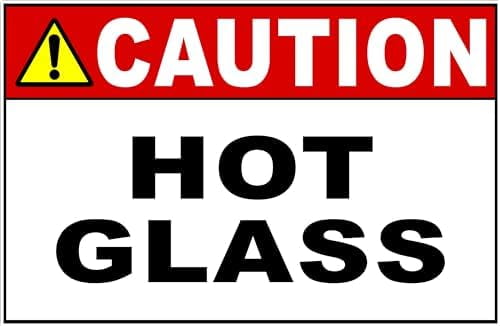 Sign Metal Sign Caution Hot Glass Sign for Outdoor & Indoor 12" x 8 ...