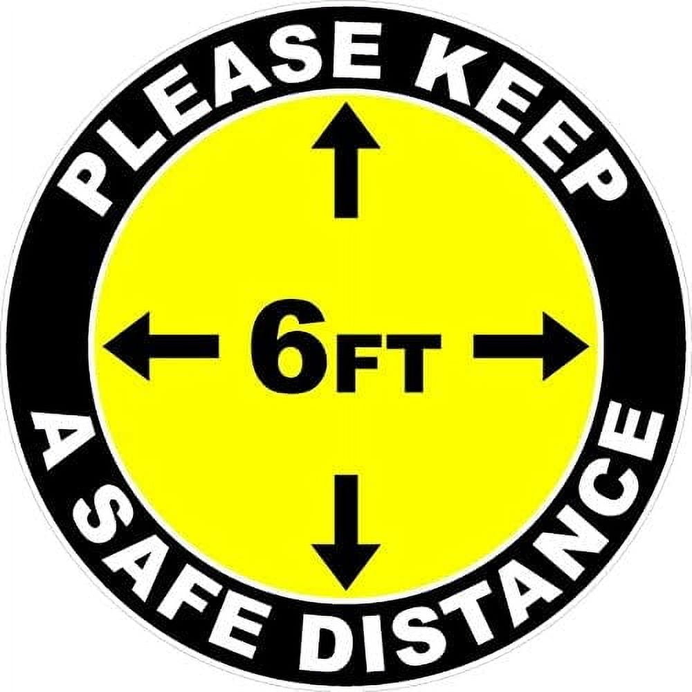 Sign Metal Sign Please Keep Safe 6 Foot Distance Social Distancing ...