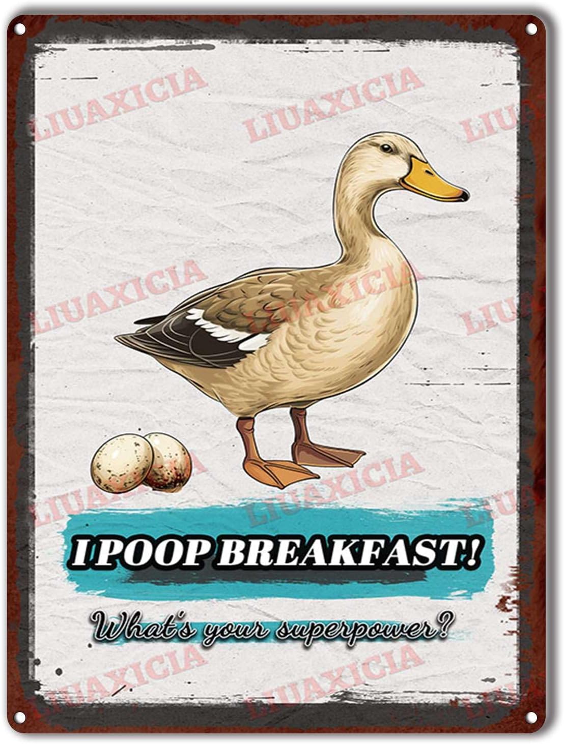 Sign Metal Tin Sign Duck Coops Signs Duck Signs Breakfast Wall Decor ...