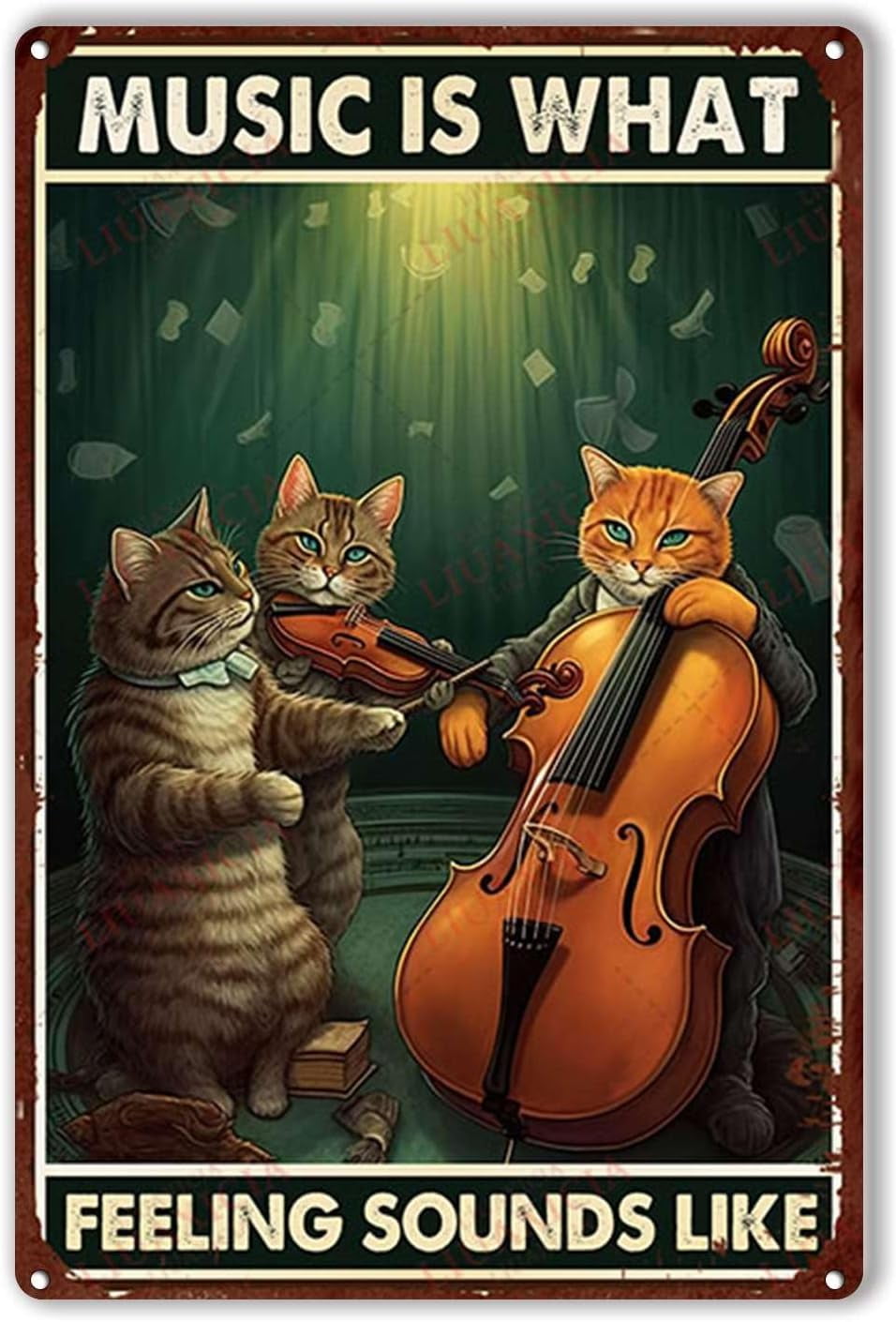Sign Metal Tin Sign Music Is What Feeling Sounds Like Metal Signs Wall ...
