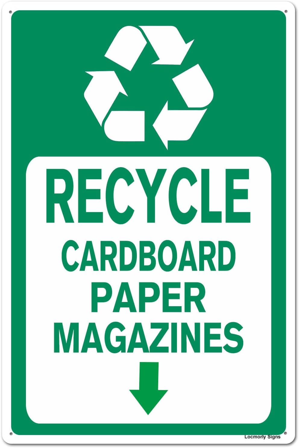 Sign Recycle Cardboard Paper Magazines Sign Metal Tin Sign 8x12inch ...