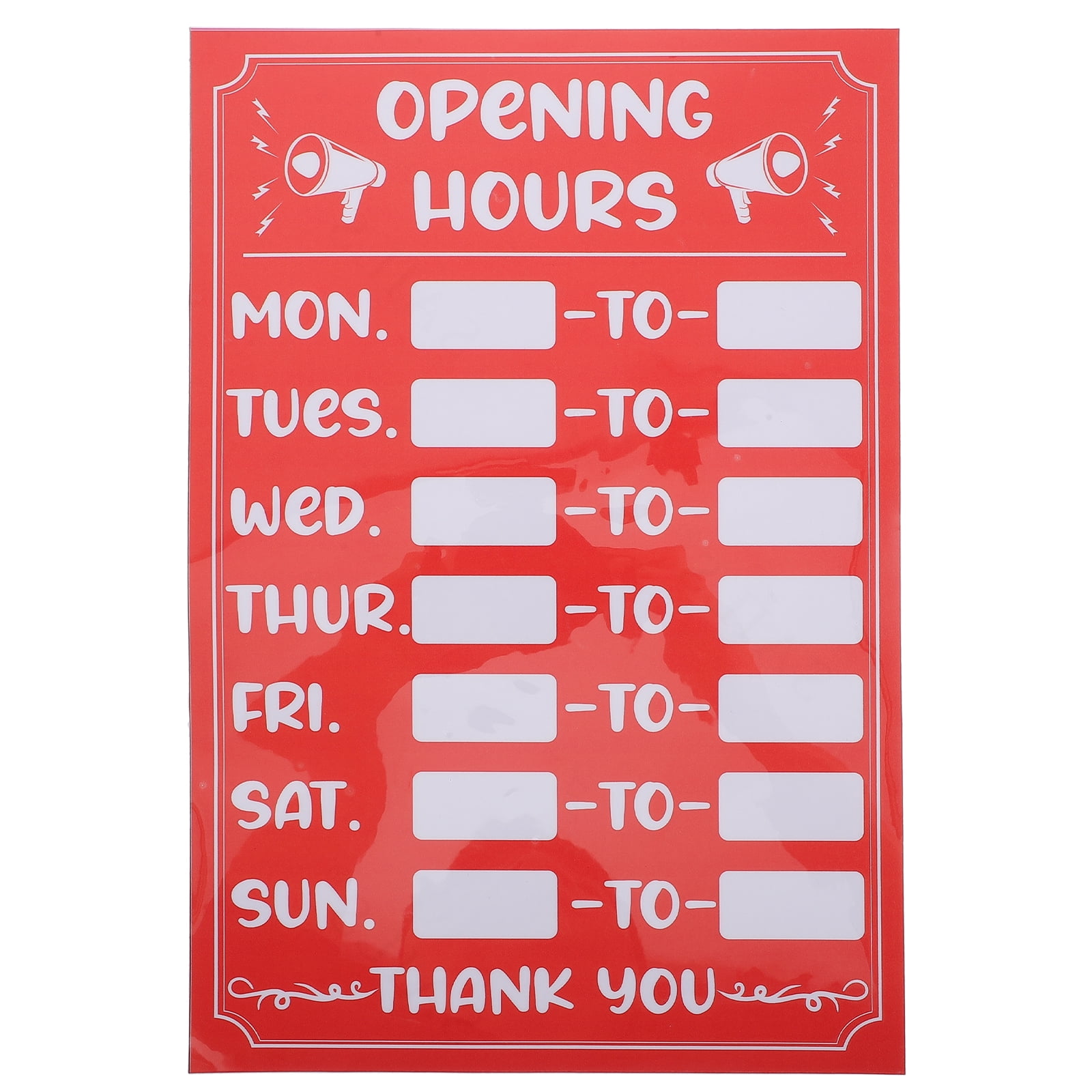 Sign Signs Hours Business Hour Open Opening Stickers Adhesive Closed ...