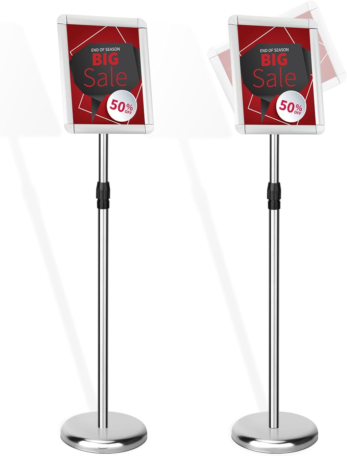 Sign Stand, 2 Pack Adjustable Sign Holder Standing Floor Sign Poster ...