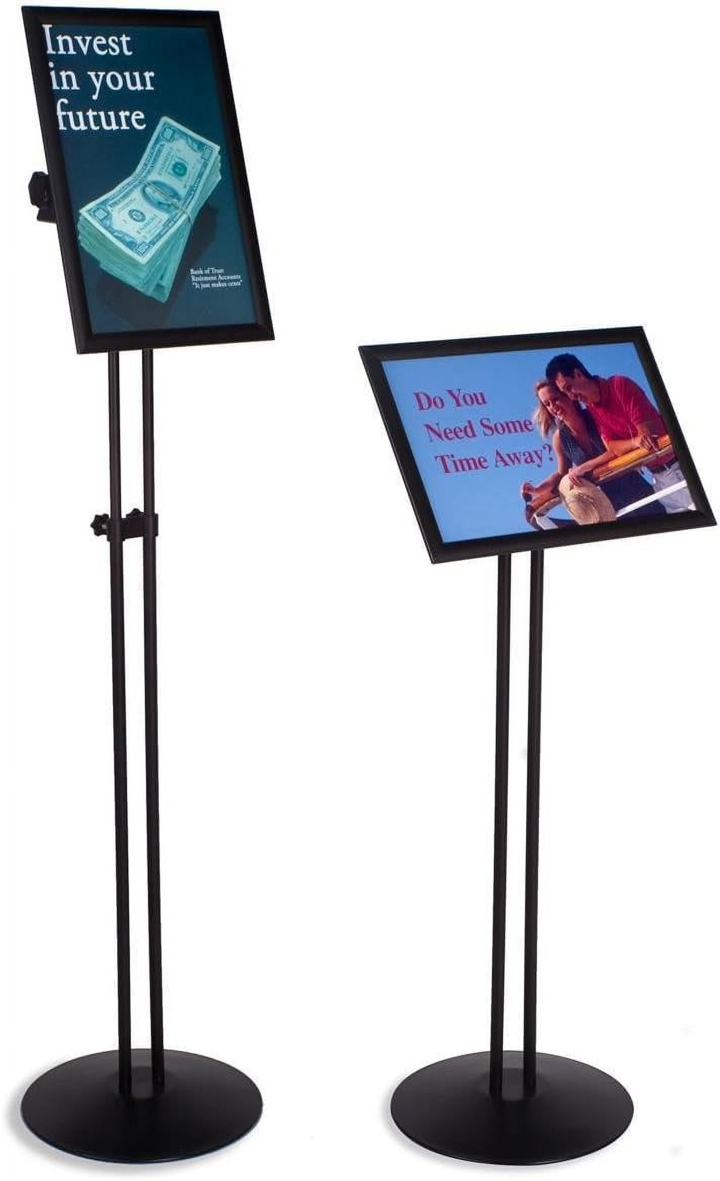 Sign Stand w/Adjustable Design for 11” x 17” , Snap Frame, Black ...