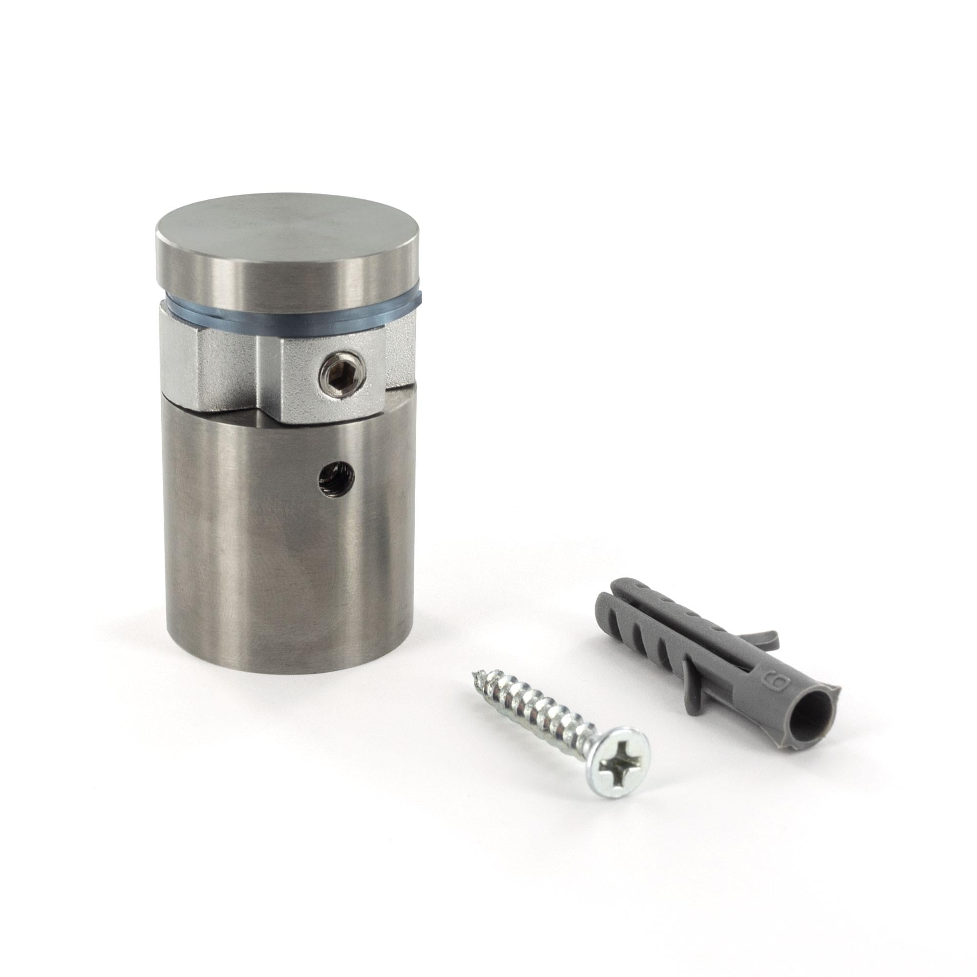 Sign Standoff 1" Diameter x 1" Barrel Length Brushed Stainless Finish ...