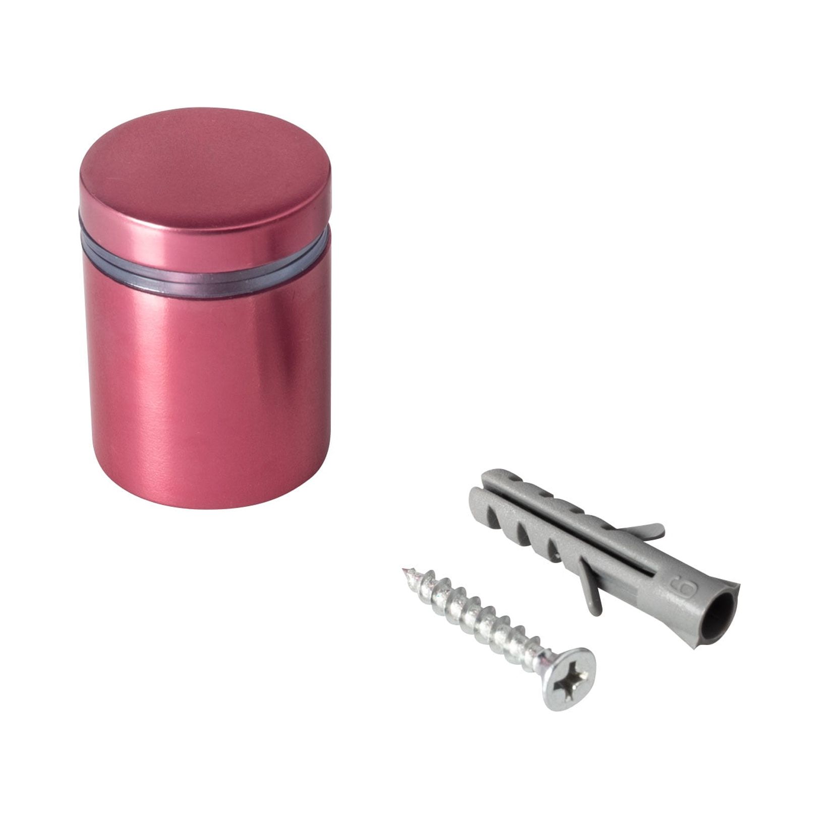 Sign Standoff 1" Diameter x 1" Barrel Length Rosy Pink Aluminum Eco ...