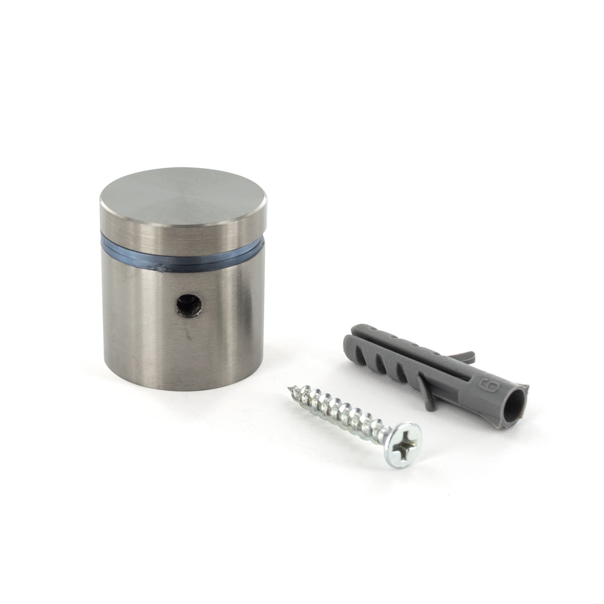 Sign Standoff 1" Diameter x 3/4" Barrel Length Brushed Stainless Finish ...