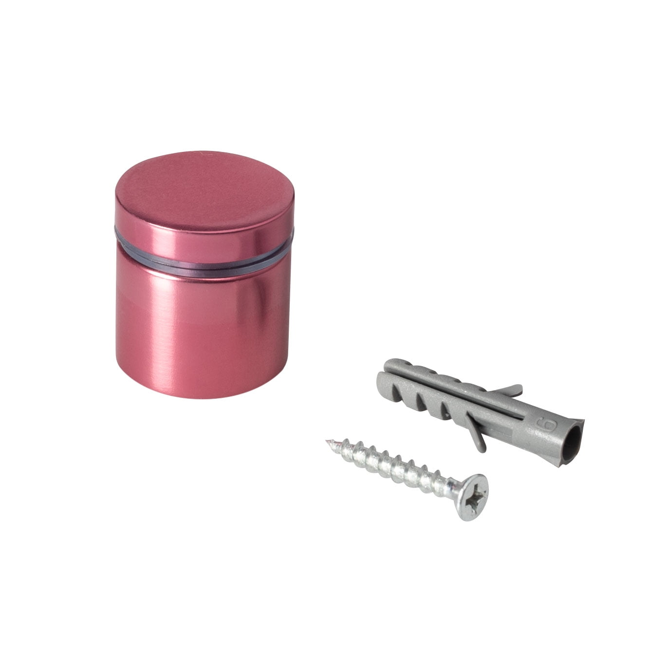 Sign Standoff 1" Diameter x 3/4" Barrel Length Rosy Pink Aluminum Eco ...