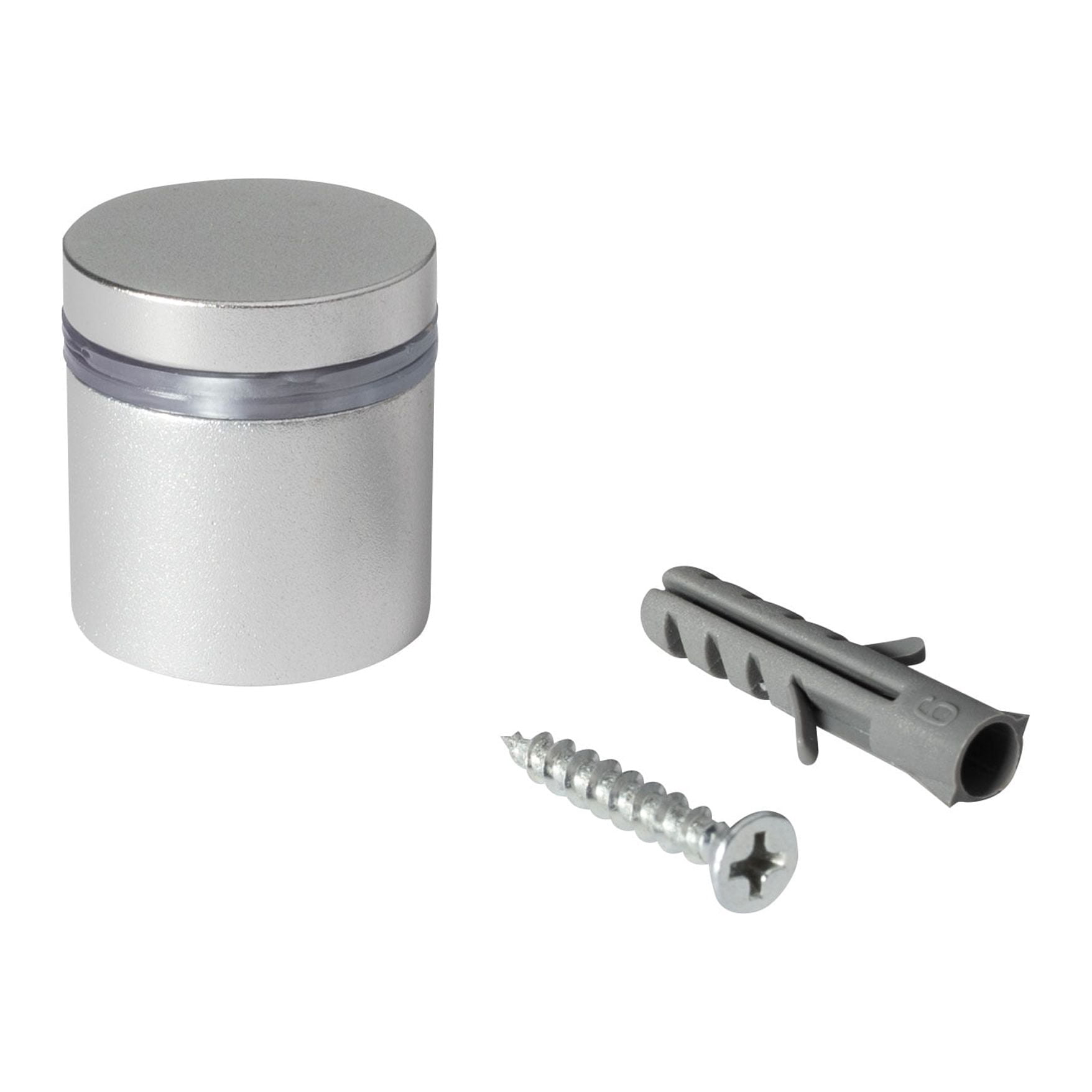 Sign Standoff 1" Diameter x 3/4" Barrel Length Silver Aluminum Eco ...