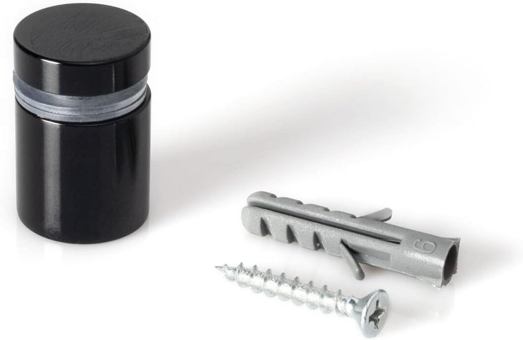 Sign Standoff 3/4" Diameter x 3/4" Barrel Length Black Aluminum Eco ...