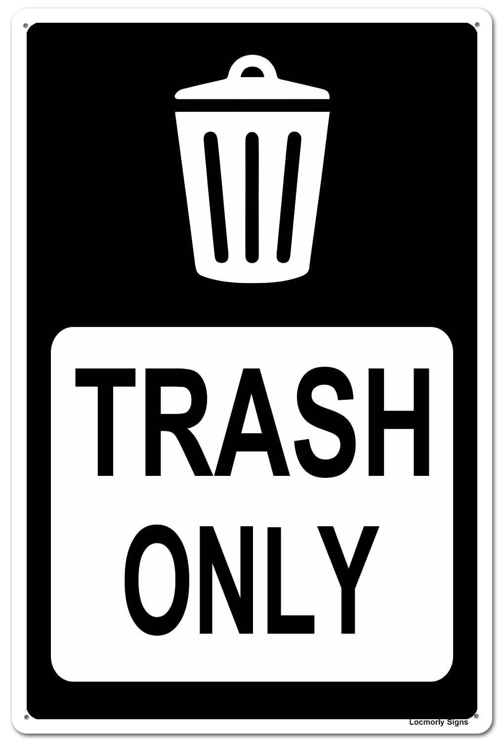 Sign, Trash Only Sign, Metal Trash Signs Decorative for Indoor or ...