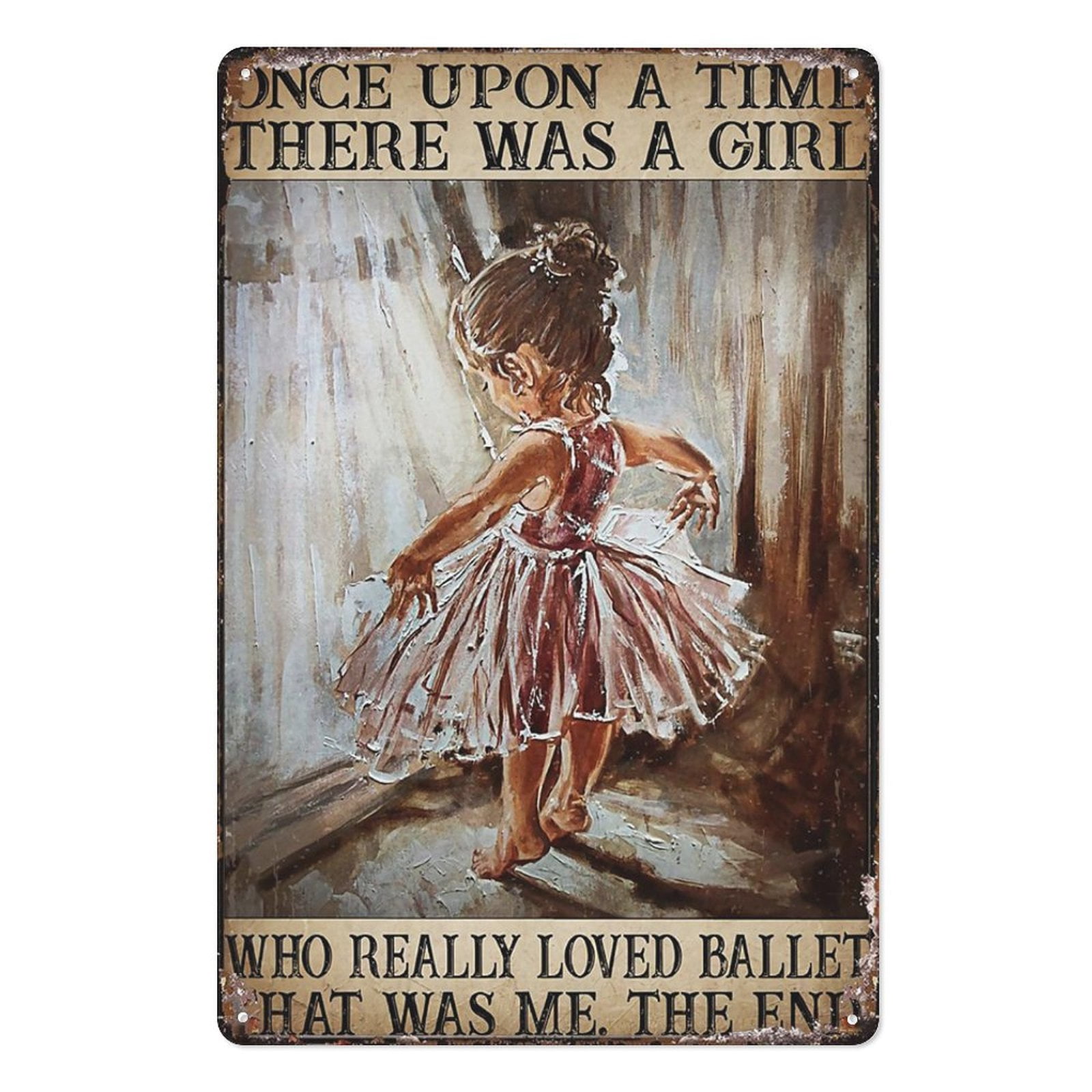 Sign Vintage Metal Tin Signs Little Girl Ballet - Once Upon A Time ...