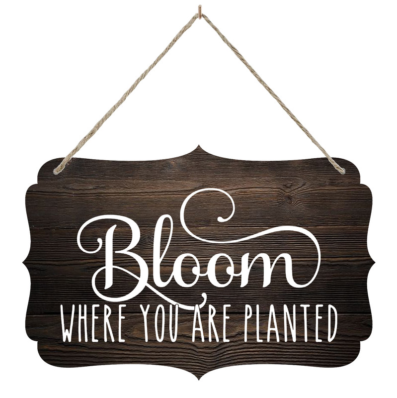 Sign Wall Art Definition Wood Plaque Bloom Where You Are Planted Sign ...