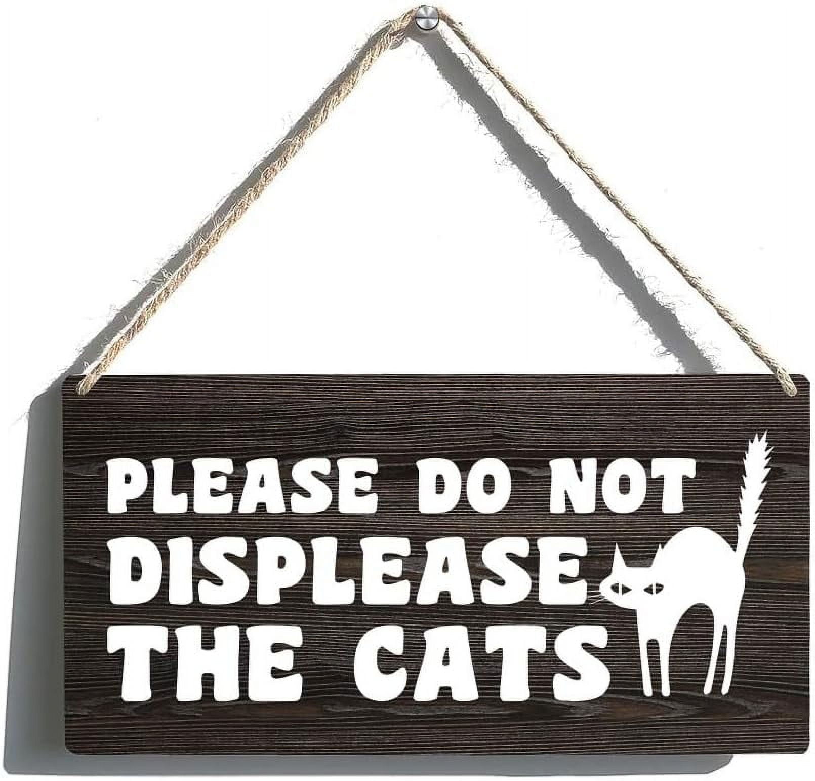 Sign Wall Art Definition Wood Plaque Cat Warning Wood Signs Please Do ...