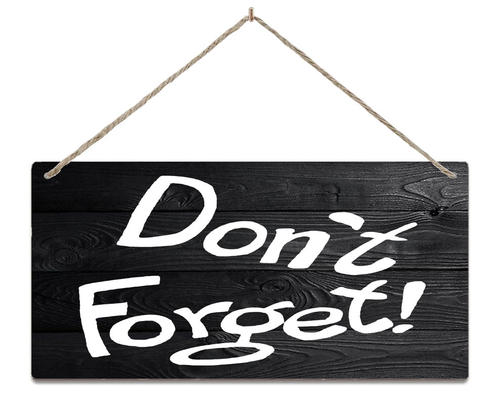 Sign Wall Art Definition Wood Plaque Don'T Forget Small Hanger Note ...