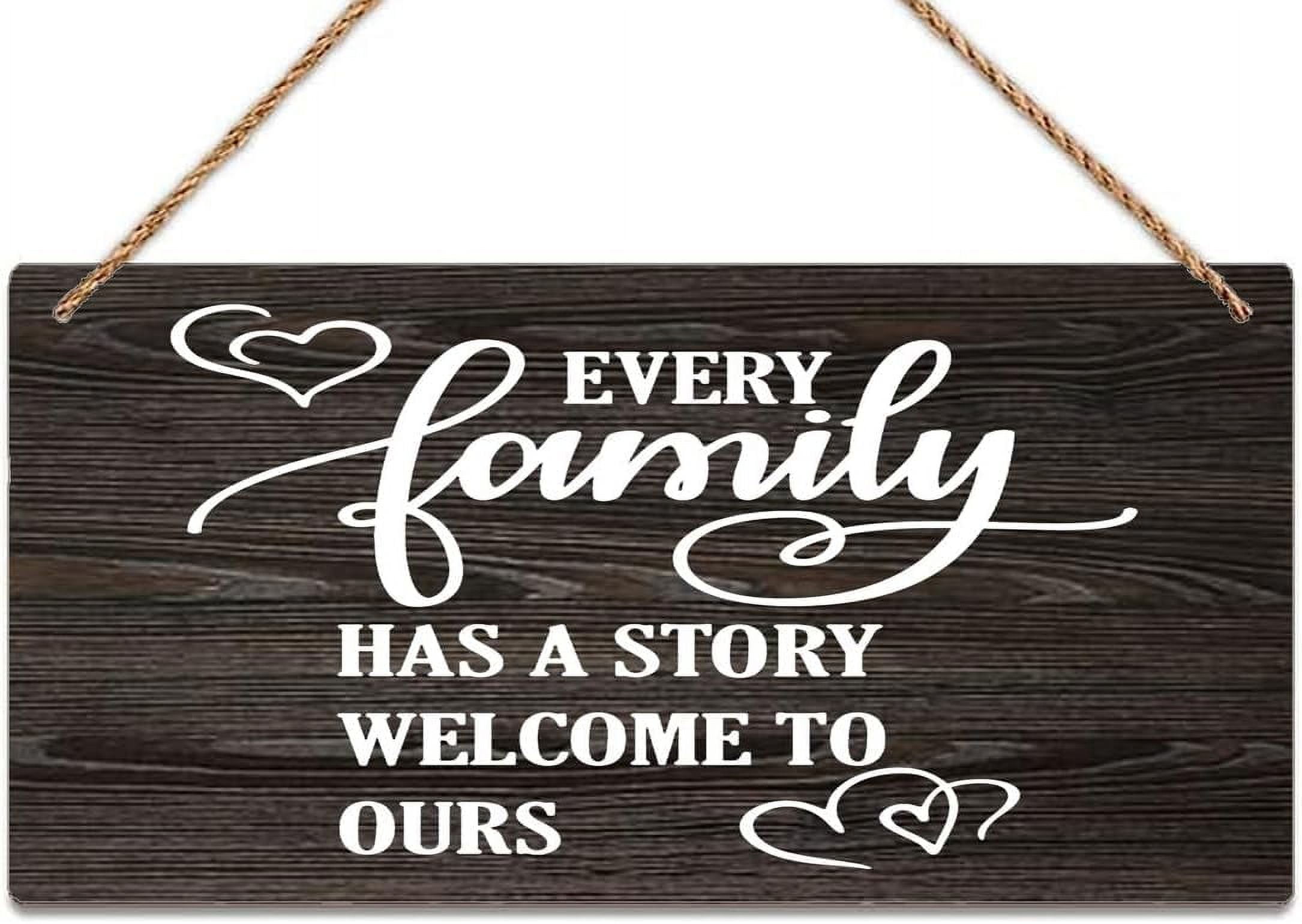 Sign Wall Art Definition Wood Plaque Every Family Has A Story Welcome ...