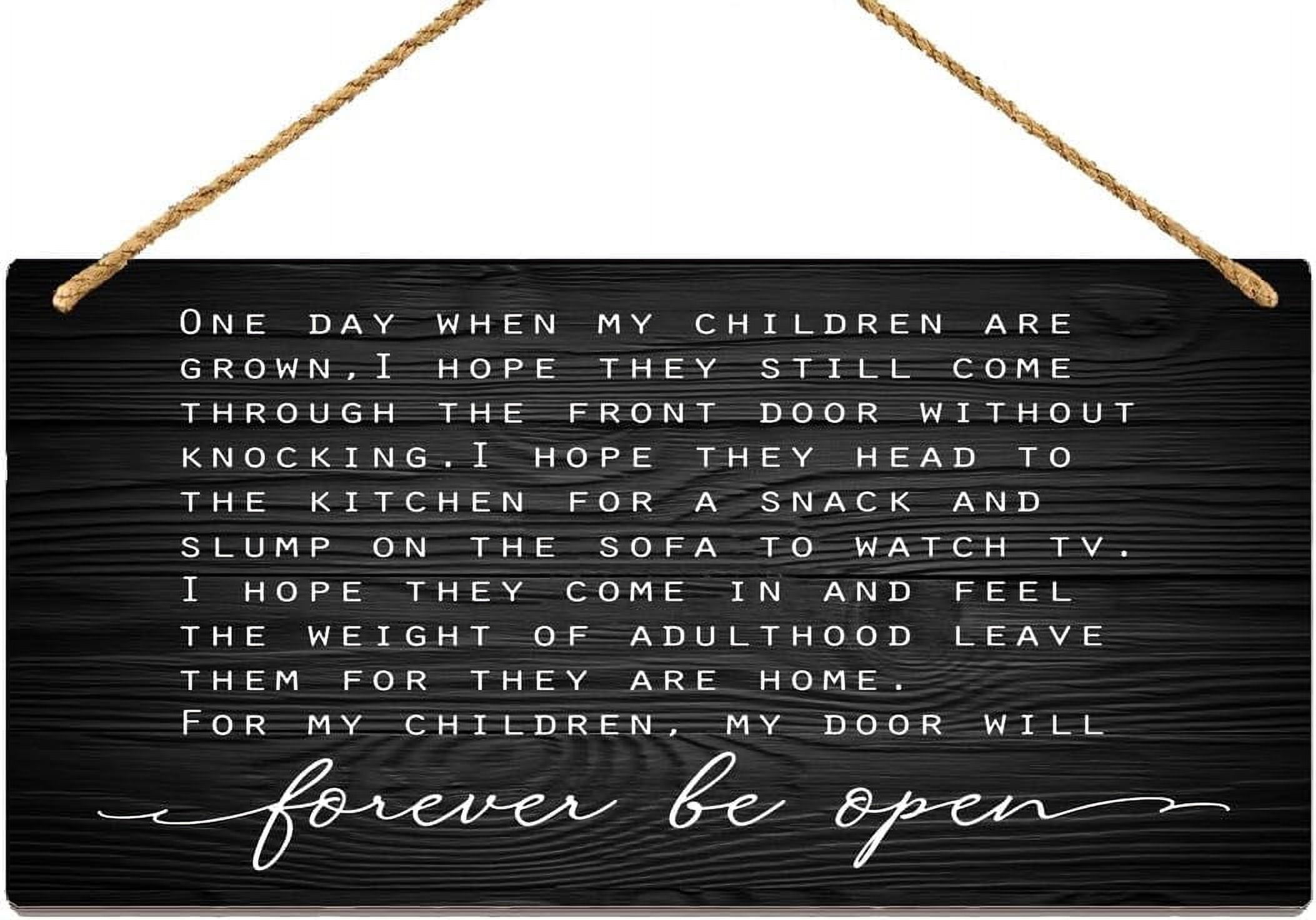 Sign Wall Art Definition Wood Plaque For My Children My Door Will ...