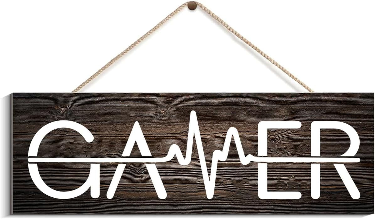 Sign Wall Art Definition Wood Plaque Gamer Sign Gamer Heartbeat Sign ...