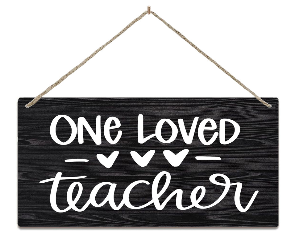 Sign Wall Art Definition Wood Plaque One Loved Teacher Sign Wooden ...
