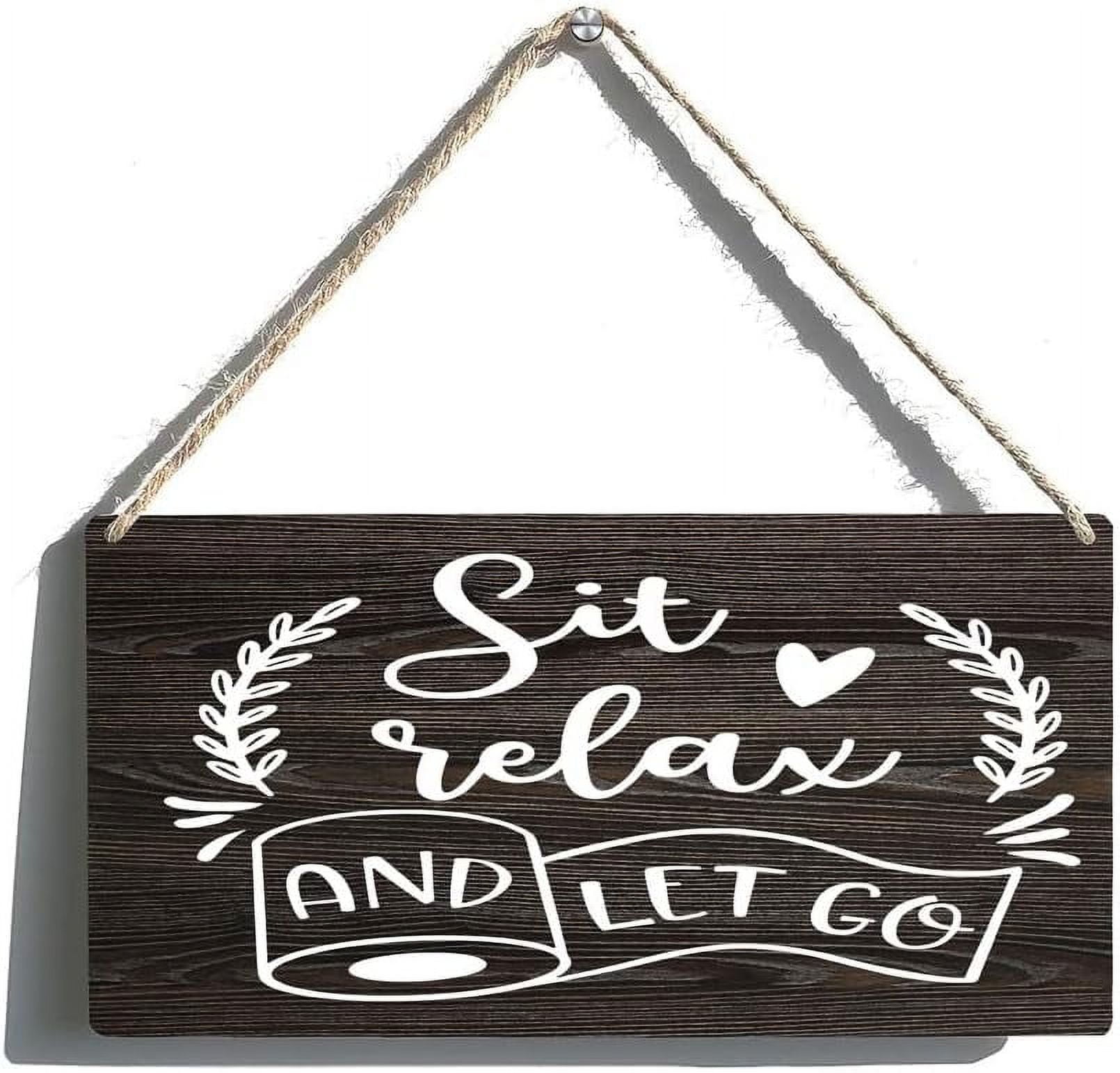 Sign Wall Art Definition Wood Plaque Sit Relax And Let Go Country Style ...