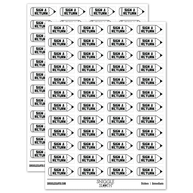 Sign and Return Pencil Teacher Student School Sticker Set - White ...