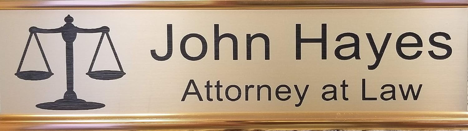 Sign for Attorney at Law (Scales of Justice) | Desk, Wall, Name Plate ...