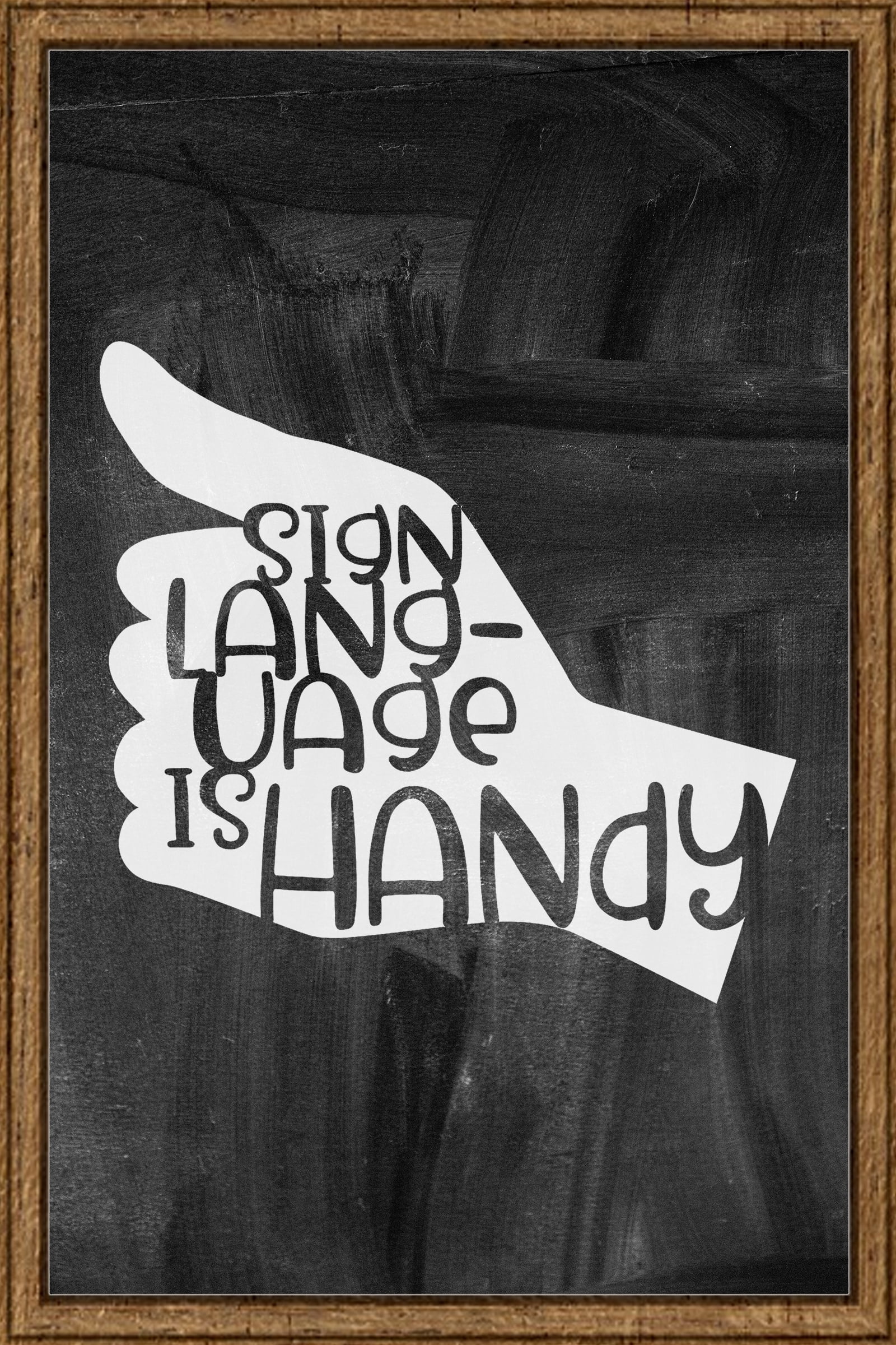 Sign language is handy punny funny ASL signing Tin Sign Chalk Board ...