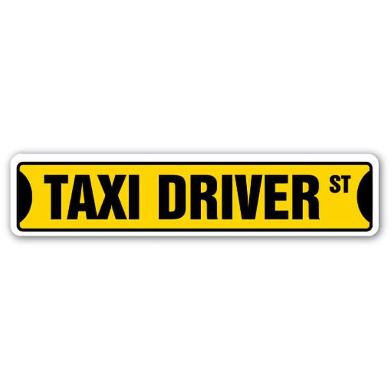 SignMission 1.5 x 7 in. Taxi Driver Street Decal - Yellow Cab Cabbie ...