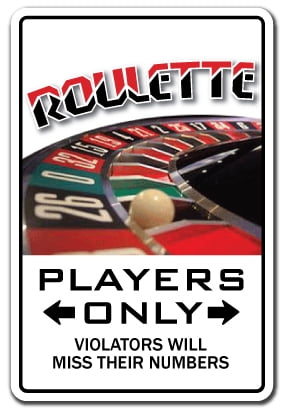 ROULETTE PLAYER Aluminum Sign parking wheel gambler gamble las vegas ...
