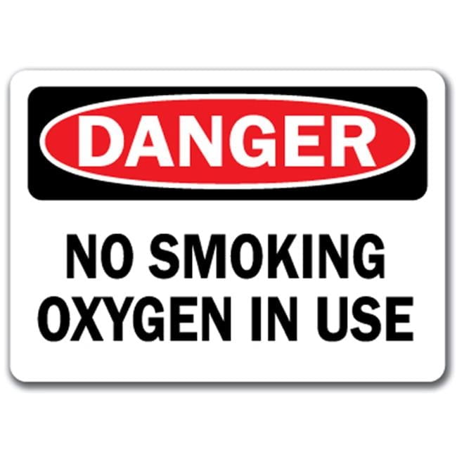 SignMission 10 x 14 in. Danger No Smoking Oxygen in Use OSHA Sign ...